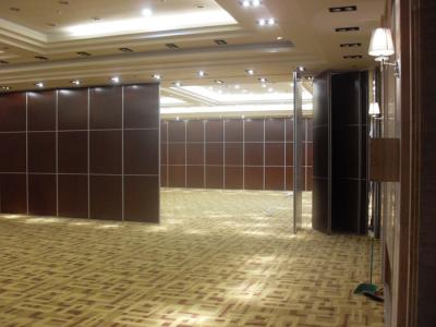 China Acoustic Sliding Room Divider 65mm 85mm 100mm Leather Soft Cover Banquet Hall Partition for sale