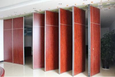 China Hotel Acoustic Wooden Folding Movable Room Partition Wall 100mm Thick with Pass Door for sale