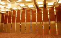 China Automatic Room Divider Sliding Partition Wall 65mm 100mm MDF Board Commercial Folding Door for sale