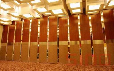 China Automatic Room Divider Sliding Partition Wall 65mm 100mm MDF Board Commercial Folding Door for sale