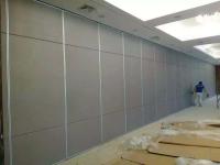 China Sound Proof Conference Room Partitions 65mm 85mm 100mm Finished Fabric Decorative Wooden Sliding Folding Walls for sale