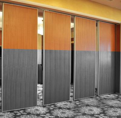 China Aluminum Sliding Portable Sound Proof Wooden Partition Walls 35dB 55dB for sale