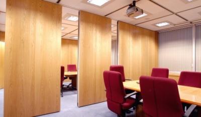 China 65mm Aluminum Frame Acoustic Room Dividers Top Hanging System Sound Proofing 32-55db STC for sale