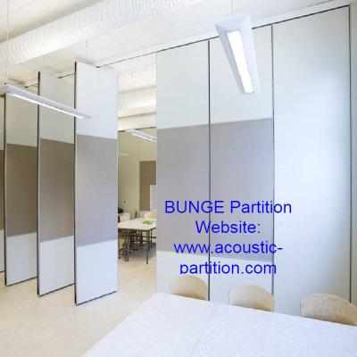 China Folding Movable Conference Room Partition Walls Single Or Double Roller On Panel for sale