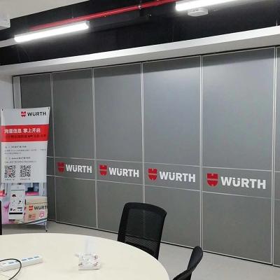 China Acoustic Operable Partition Walls 65mm 100mm Top Hung System Conference Room Movable Door for sale