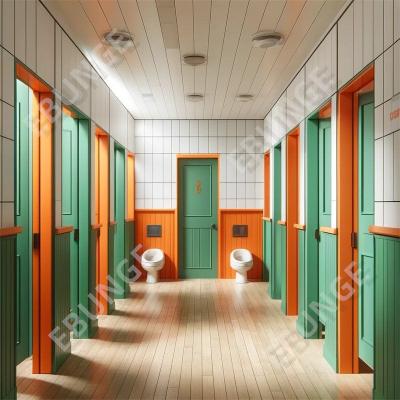 China Compact HPL Toilet Partition 304 Stainless Steel Fireproof Impact Resistant Custom Size for sale