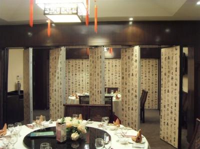 China Melamine Surface Movable Banquet Hall Partition Wall 65mm 85mm 100mm Sliding Acoustic Room Dividers for sale