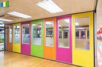 China Commercial Acoustic Room Divider 4m Height Melamine Surface Operable Partition Wall for sale