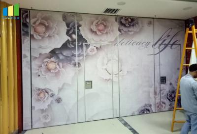 China Fabric Surface Acoustic Partition Wall 65mm Sliding Aluminium Track High Stability for sale