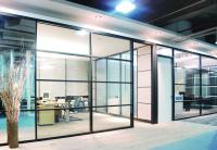 China Straight Shape Sliding Glass Partition Walls 10mm 12mm for Office Conference Room for sale