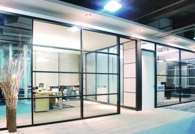 China Straight Shape Sliding Glass Partition Walls 10mm 12mm for Office Conference Room for sale