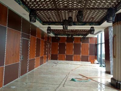 China Soundproof Wood Mobile Sliding Partition Walls 65mm to 100mm for Conference Hall Custom Color for sale