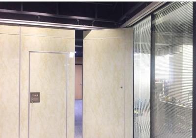 China Sliding Hanging Track Roller Acoustic Partition Wall 65mm 85mm 100mm Aluminum Frame for sale
