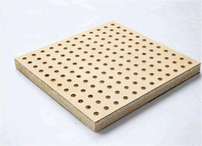 China Theater Perforated Wood Acoustic Panels 12-18mm Thickness 2400x1200mm MDF Melamine Surface for sale
