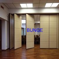 China Commercial Folding Sliding Movable Wall Partitions On Wheels 16000mm Height for sale