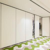 China Collapsible Office Wooden Sliding Partition Walls 65-100mm Aluminum Frame for sale