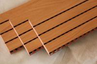 China 16mm MDF Wooden Grooved Acoustic Panel with Fireproof Melamine Surface - 197mm x 2440mm Studio Soundproofing for sale