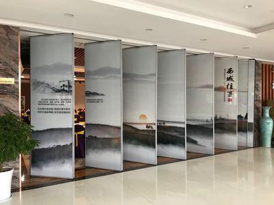 China Ballroom Sliding Portable Hall Movable Partition Walls 65mm 85mm 100mm Landscape Painting for sale