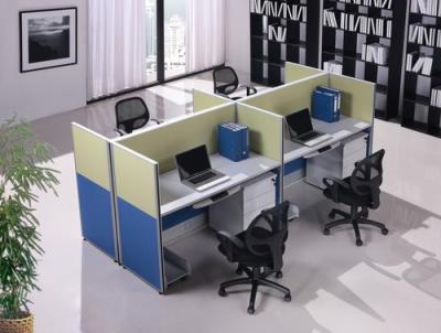 China Elegant Wooden Office Partition Walls 1200x600x1050mm Workstation Desk for 4-6 Person with E1 Grade Materials for sale