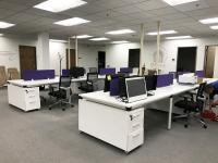 China E1 MFC Melamine Office Desk Partition with Cabinet 1200W x 600D Anti-Scratch for sale