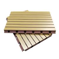 China 3D Grooved Wooden Acoustic Ceiling Tiles 12-18mm Thickness 133x2440mm Soundproof Wall Panels for sale