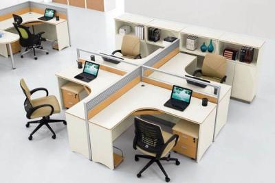 China Modular 6 Person Office Desk Partition Anti Dirty E1 MFC 1200W600D1050H for sale