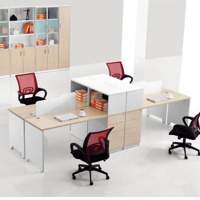 China Anti-Water 4 Person Office Workstation Partition 1200Wx600Dx1050H E1 MFC for sale