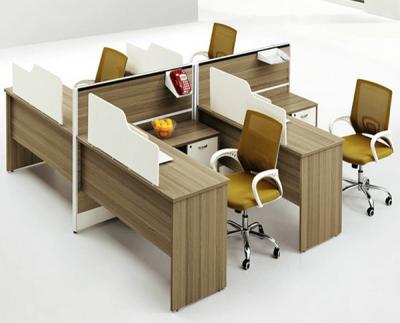 China Modular Office Partition Workstation 1200Wx600Dx1050H E1 MFC Desk with Aluminum Frame Glass Screen for sale