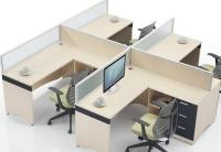 China 4-Person Modular Office Workstation with 2800mm Dimensions | Wood Computer Desks & Cabin Partitions for sale