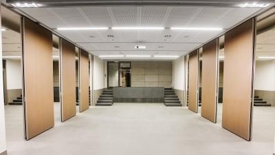 China 65 Mm Polyester Fiber Acoustic Panel Movable Door Partition Room Divider for sale