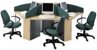 China Modern Wooden Office Workstation for 3 Person Custom Size 1000x600x750mm OEM for sale