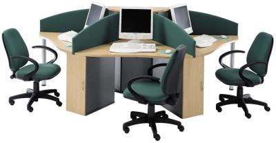 China Modern Wooden Office Workstation for 3 Person Custom Size 1000x600x750mm OEM for sale