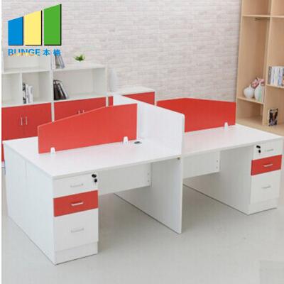 China Custom L-Shape Office Workstation 60mm Thickness Staff Cubicle with PU Table Surface for sale