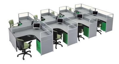 China Modular Partition 120 Degree Office Workstation Table For 3 - 8 Seaters for sale