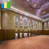China Aluminum Frame Wooden Sliding Partition Walls Single Double Door 65mm 100mm for sale