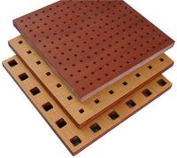 China Fire Resistant Perforated Wood Acoustic Panels 18mm/15mm Thickness for Studio Sound Absorption for sale