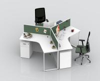 China Height Adjustable Office Stand Computer Partition Workstation Tables with Cabinets 3600x1200x1100mm for sale