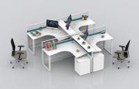 China L and T Shape Aluminum Modular Office Workstation 2400Wx1200Dx750H with E1 MFC for sale
