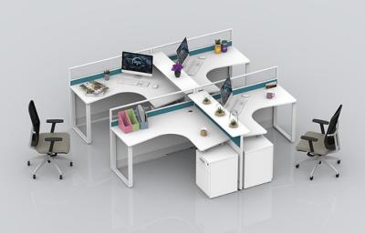 China L and T Shape Aluminum Modular Office Workstation 2400Wx1200Dx750H with E1 MFC for sale