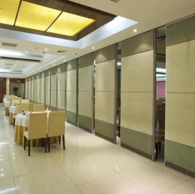 China Foldable Removable Soundproof Partition Wall 65mm Thickness PU Leather Surface Top Hung System for sale