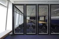 China Aluminum Track Profile for Double Glass Acoustic Folding Movable Office Partition Wall 65mm for sale