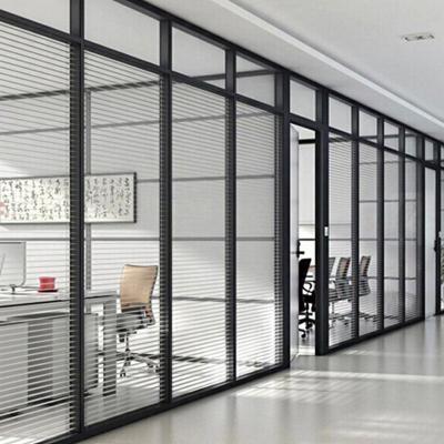 China Tempered Glass Soundproof Fireproof Seperation Wall Glass Partition Wall For Office for sale