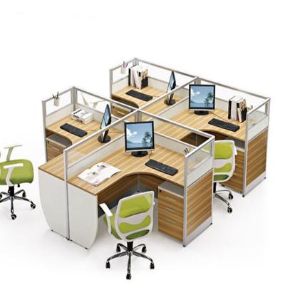 China Modular Office Workstation Aluminum Cubicle Eco Friendly MFC Desk Set Custom Size for sale