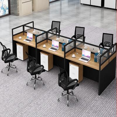 China Modern 6-Seat Cubicle Work Station - 3600mm Width x 1100mm Height Modular Office Partitions with Storage for sale