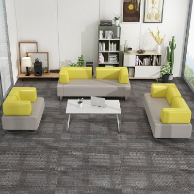 China Durable Leather Office Reception Room Sofa Set With Stainless Steel Frame for sale