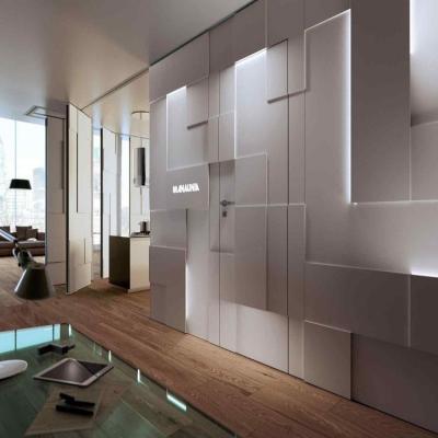China Modern Wooden Sliding Folding Partition Wall 100mm Thickness High Sound Insulation for Restaurant Conference Room for sale