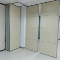 China Wooden Soundproof Sliding Movable Partition Walls 360 Degree Rotation Top Hung System for sale