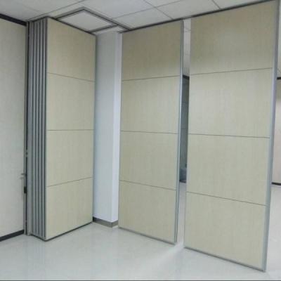 China Wooden Soundproof Sliding Movable Partition Walls 360 Degree Rotation Top Hung System for sale