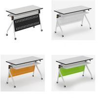 China Wooden Rolling Folding Stackable Conference Tables 1200-1800mm Steel Frame Office Furniture for sale