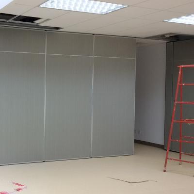 China Soundproof Sliding Folding Partitions for Auditorium 65mm 85mm 100mm Aluminum Frame MDF Finish for sale